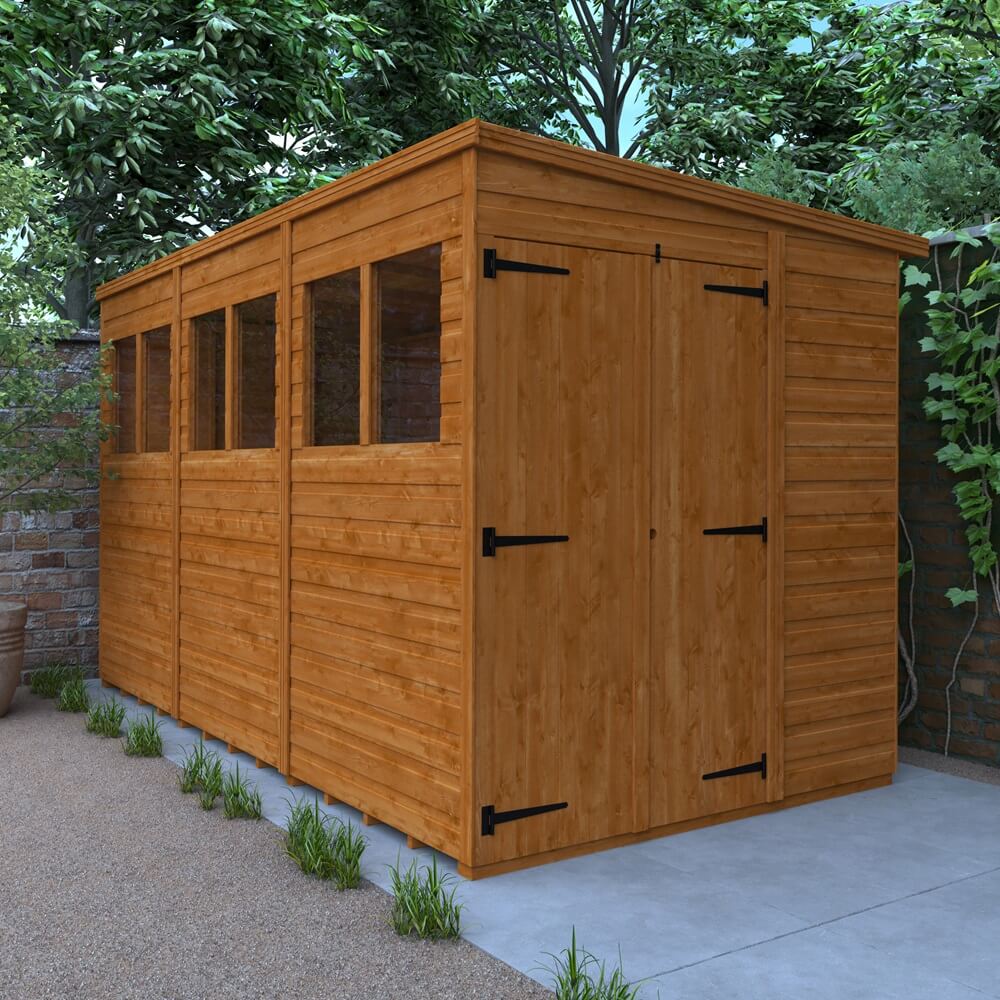 12ft x 6ft Pent Double Door Shed