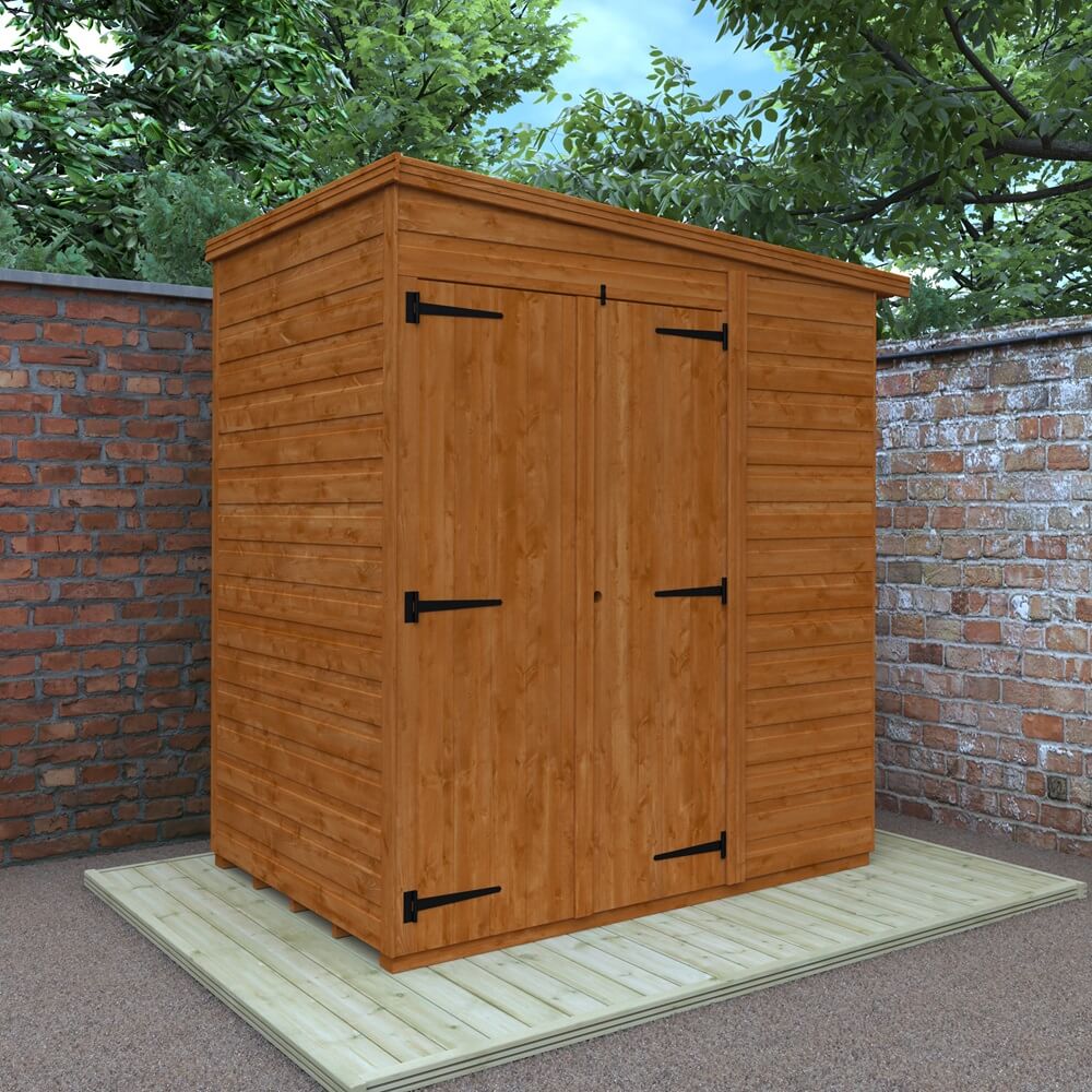 4ft x 6ft Pent Double Door Windowless Shed