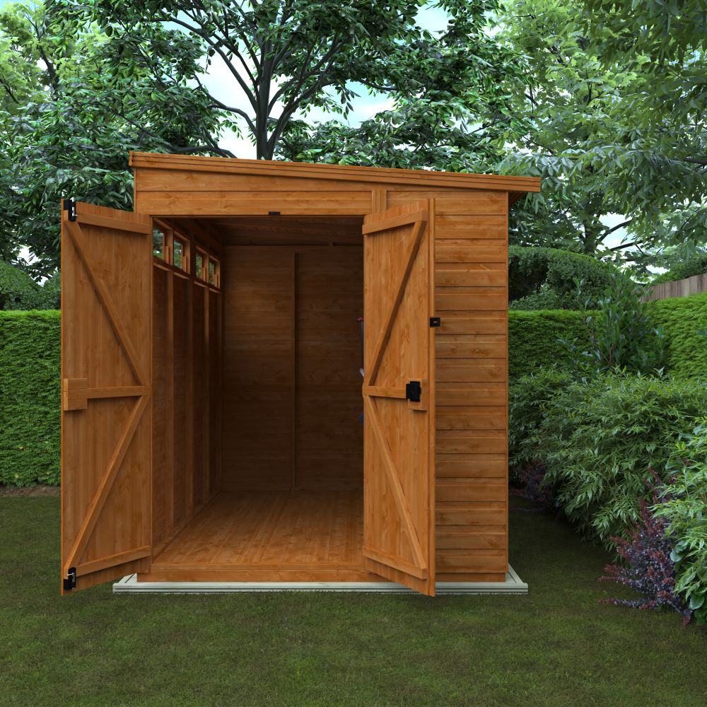 4ft x 6ft Pent Security Double Door Shed